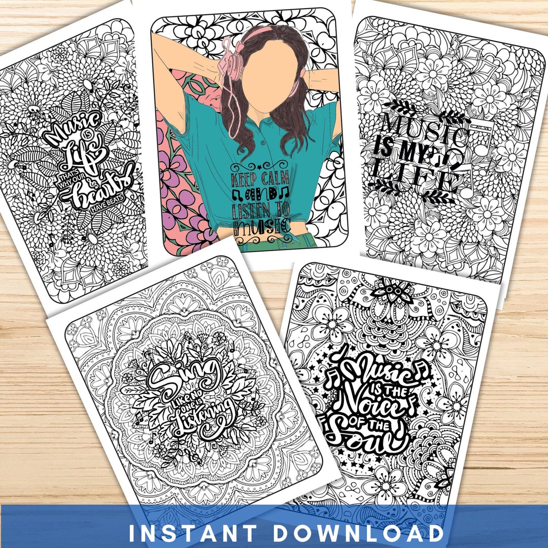 Music Coloring Pages, Music Quotes Coloring Pages, Adult Coloring Pages ...