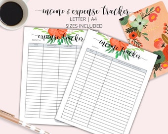 Income & Expense Tracker Printable Money Tracker Monthly Budget Tracker ...