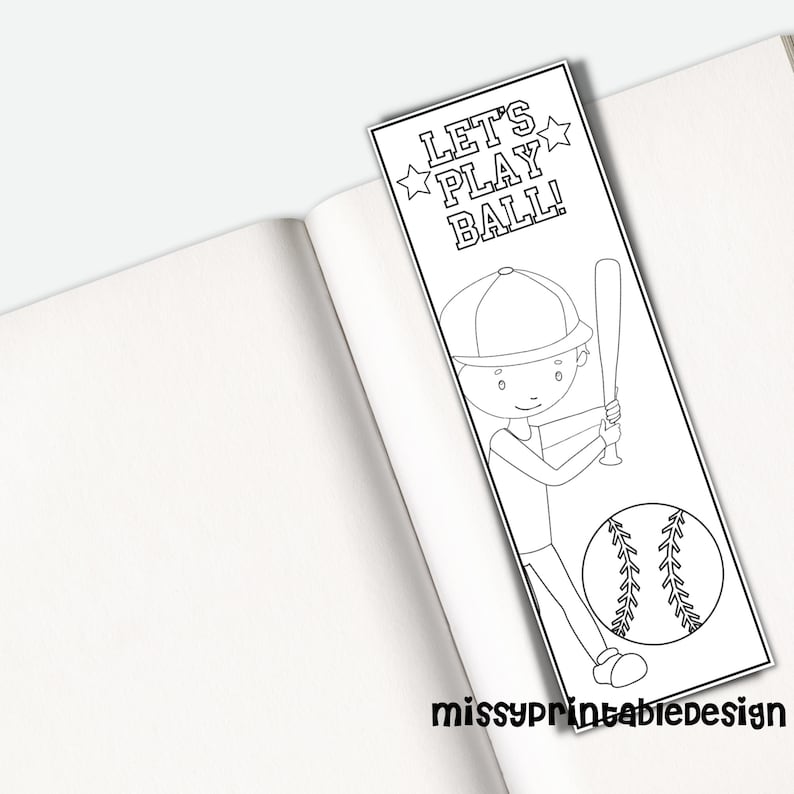 Printable Baseball Coloring Bookmarks: Party Activity (digital Download ...