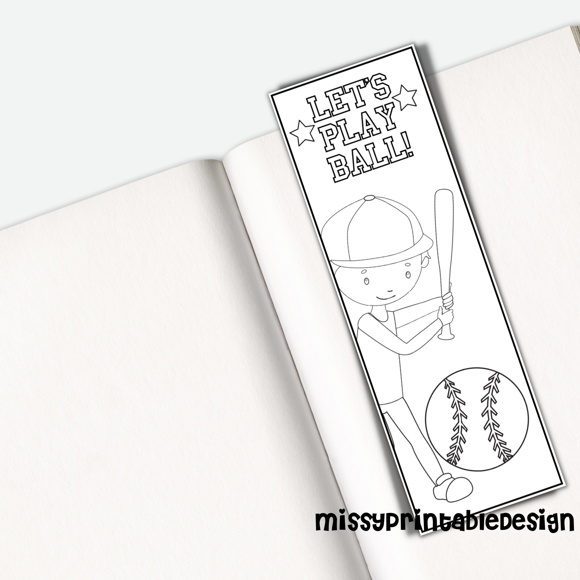 Printable Baseball Coloring Bookmarks: Party Activity (digital Download ...