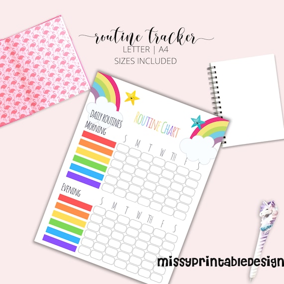 Routine Chart Editable Printable Routine Checklist Chore - Etsy