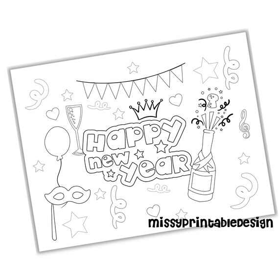 New Years Coloring Pages 2022