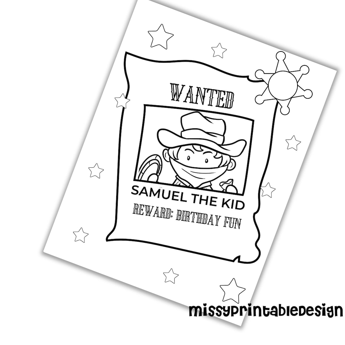 Personalized Cowboy Party Coloring Pages Custom Cowboy - Etsy
