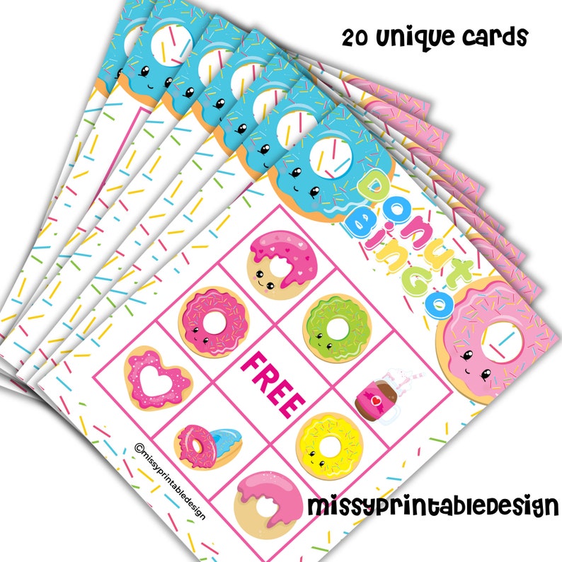 Donut Bingo Cards Printable Donut Bingo Game School Game - Etsy