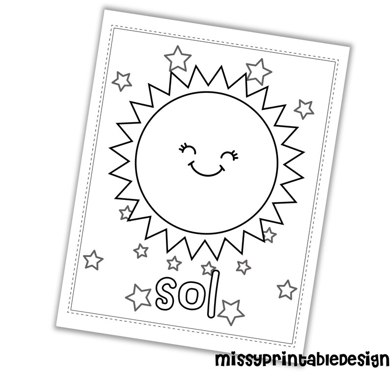 Spanish Planet Coloring Pages Printable Kids Solar System - Etsy