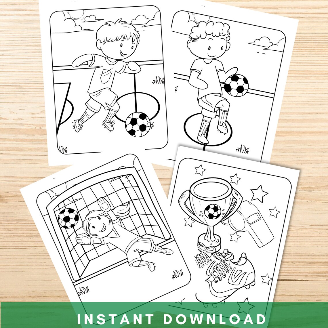 Soccer Coloring Pages Printable Coloring Pages Soccer Party | Etsy