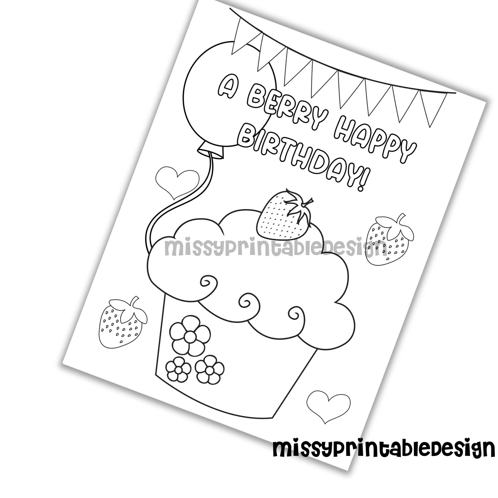 Personalized Berry Coloring Pages Custom Berry Party Coloring - Etsy