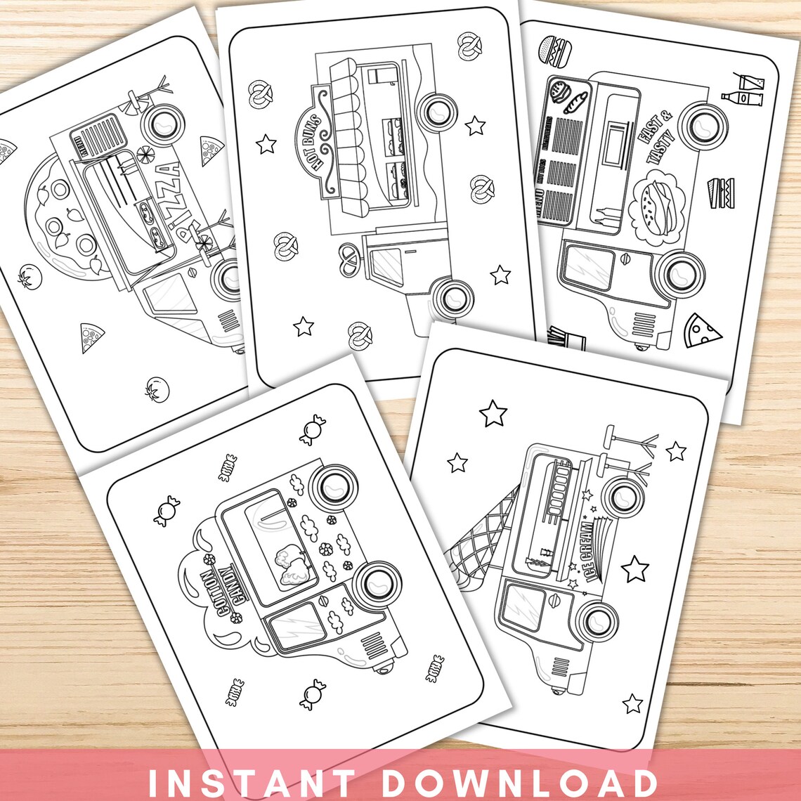Truck Coloring Pages for Kids Vehicle Coloring Pages Truck - Etsy