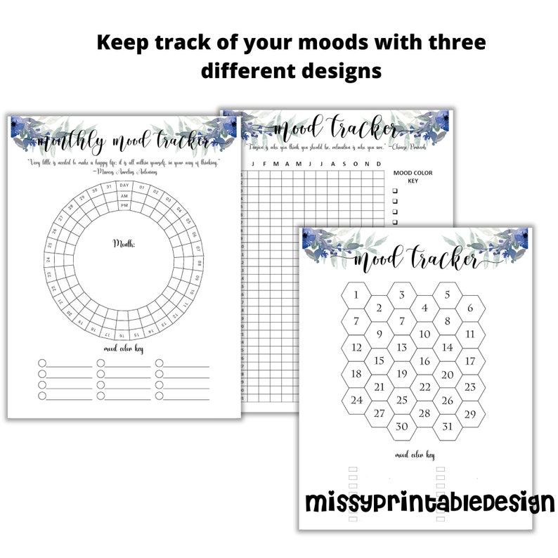 Mood Tracker Printable Monthly Yearly Mood Chart Mood - Etsy