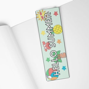 Summer Coloring Bookmarks (set of 4), Printable Summer Coloring, Party ...