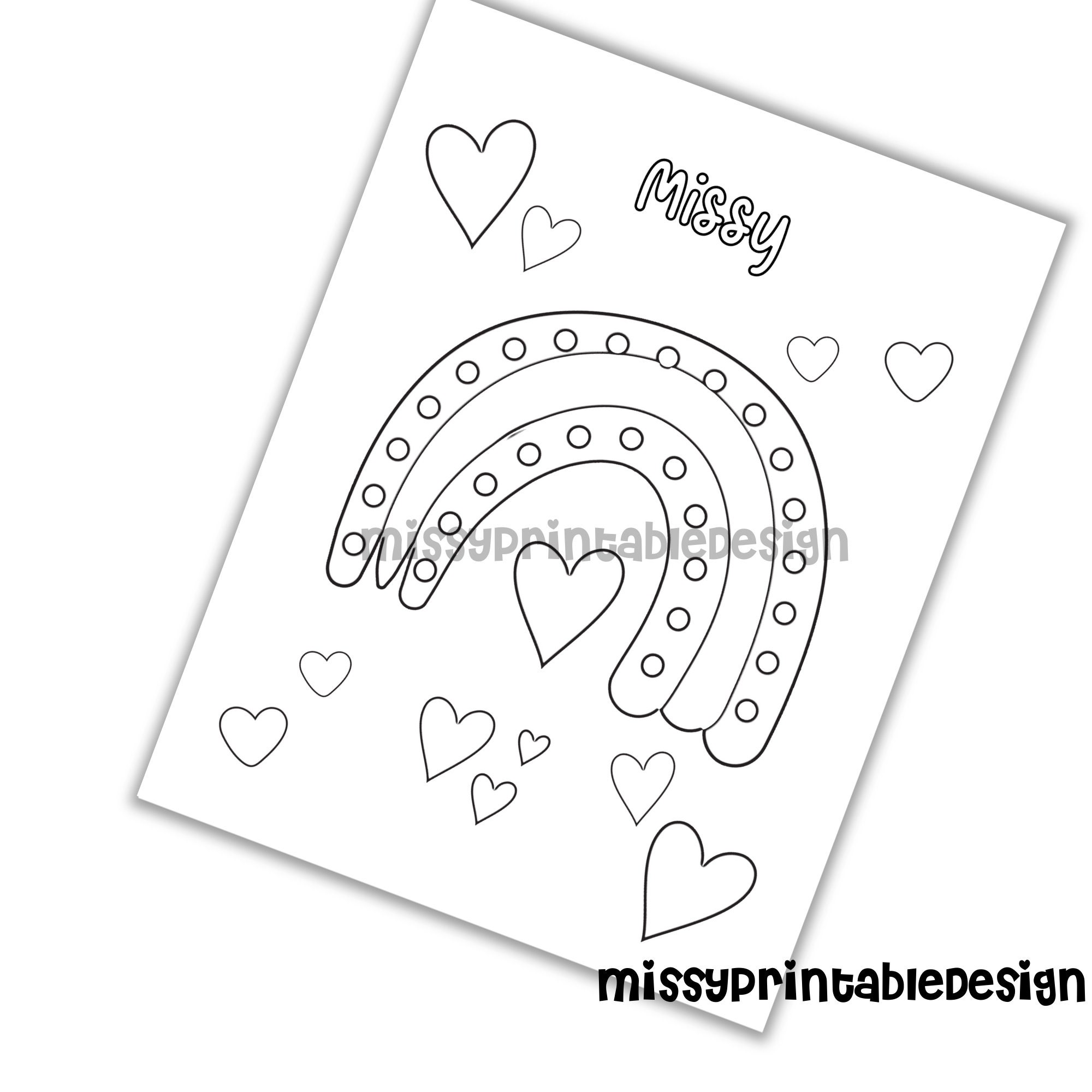 Personalized Boho Rainbow Party Coloring Pages Custom Boho | Etsy