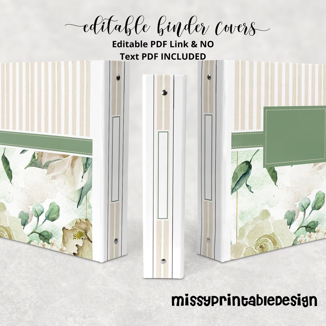 Rose Binder Covers and Spines, Editable Teacher Binder Insert (PDF) - Etsy