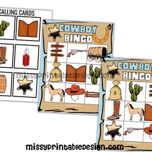 Cowboy Bingo Cards, Printable Cowboy Bingo Game, School Game, Cowboy ...