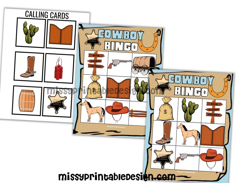 Cowboy Bingo Cards Printable Cowboy Bingo Game School Game - Etsy
