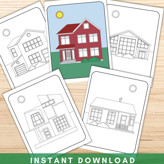 House Coloring Pages Book 2, Printable House Coloring Pages for Kids ...