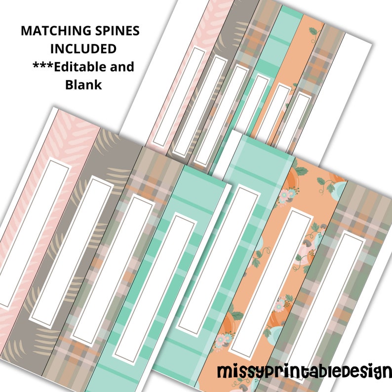 Editable Fall Binder Covers and Spines (PDF) - Etsy Canada
