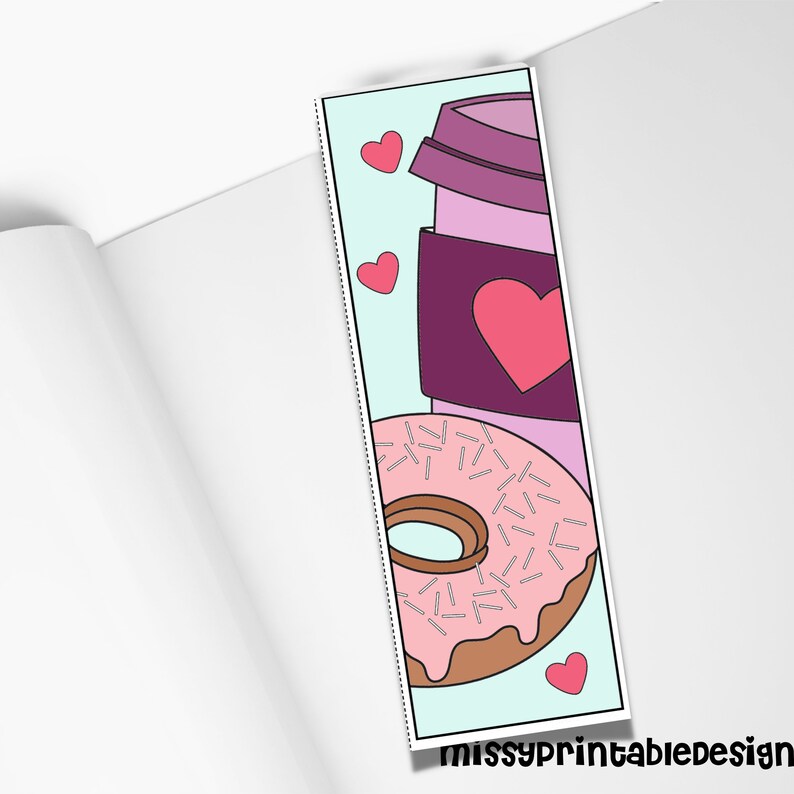 Donut Coloring Bookmarks set of 4 Printable Donut Coloring | Etsy