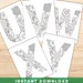 Floral Alphabet Letters Coloring Pages, Printable Adult Coloring Pages ...