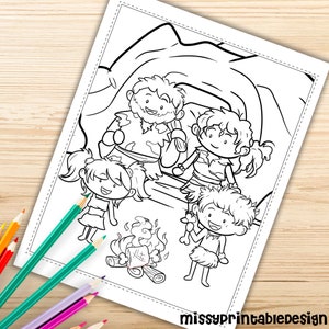 Caveman Coloring Pages, Printable Caveman Coloring Book, Caveman ...