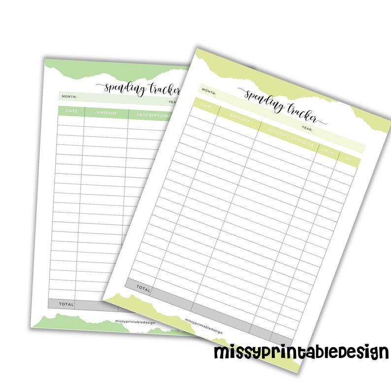 Spending Tracker Printable Spending Log Expense Tracker - Etsy