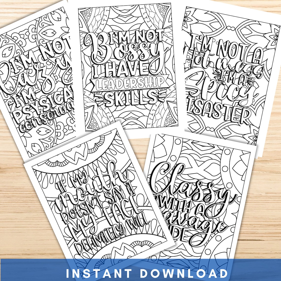 Sassy Quotes Coloring Pages Adult Coloring Pages Pattern - Etsy