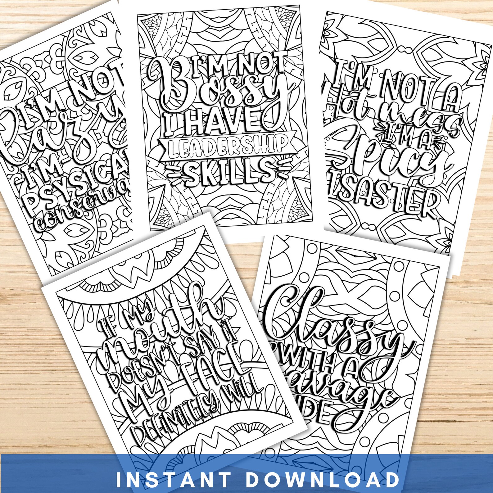 Sassy Quotes Coloring Pages Adult Coloring Pages Pattern - Etsy