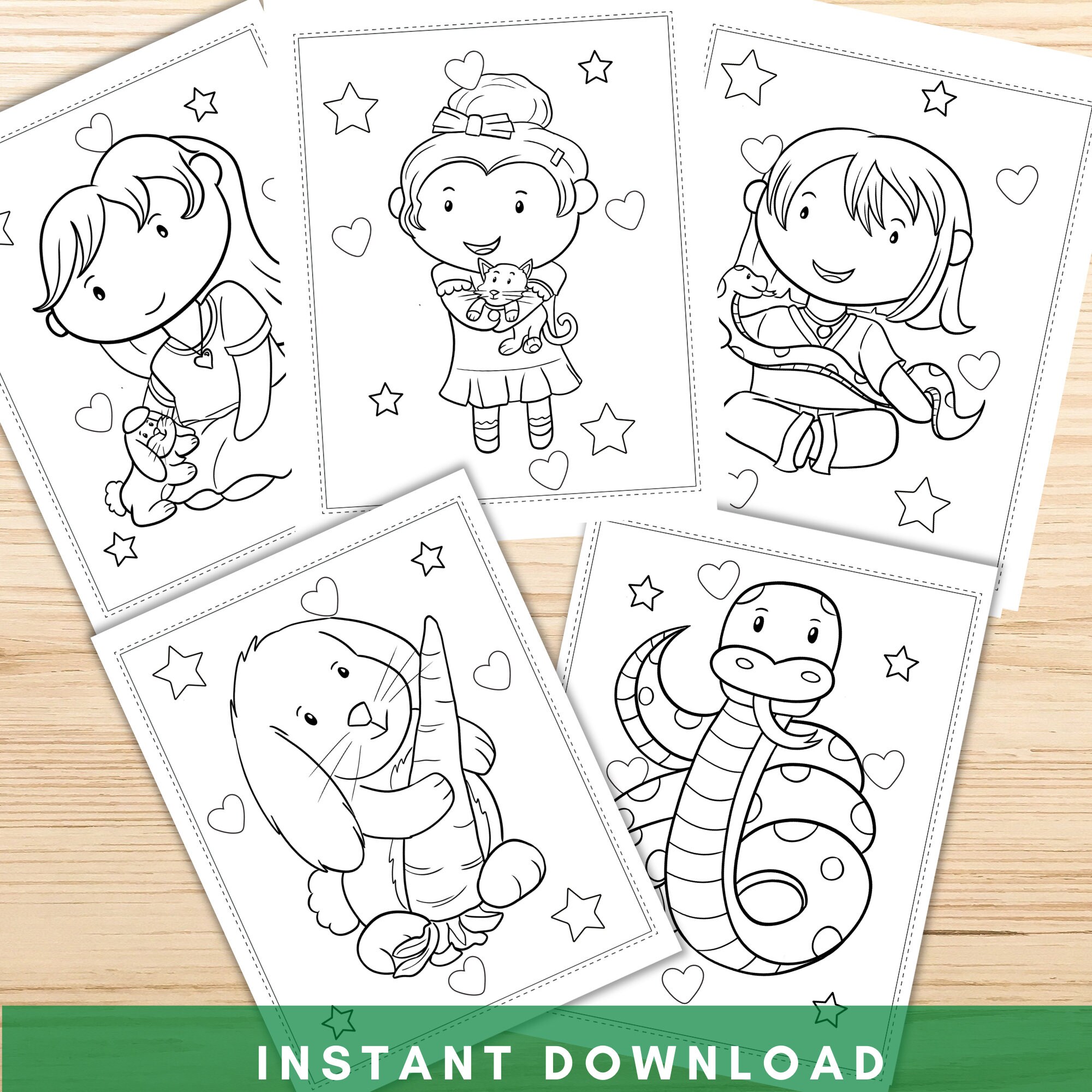 Pets Coloring Pages Printable Pets Coloring Book Pet - Etsy