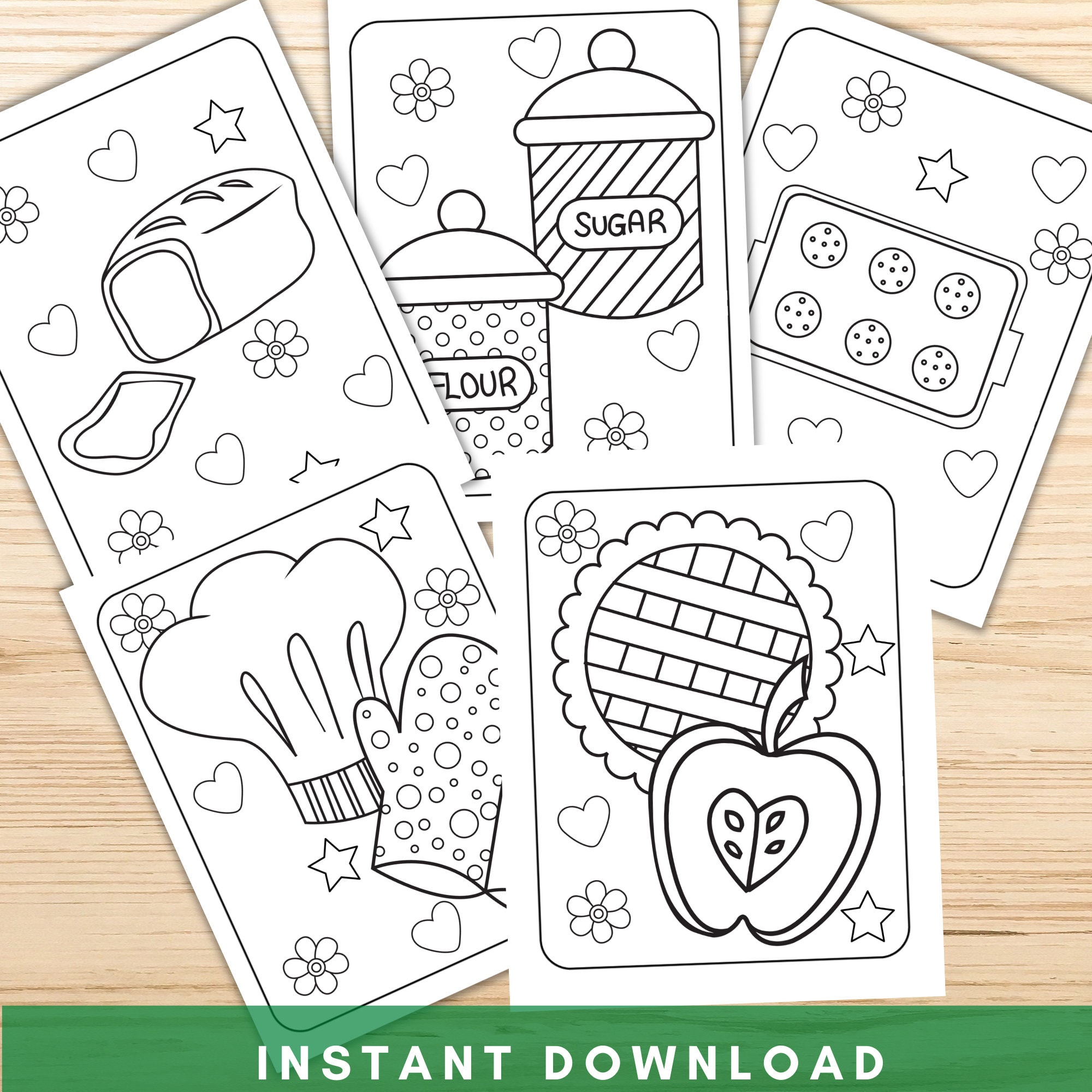 Baking Coloring Pages Printable Coloring Pages for Kids | Etsy