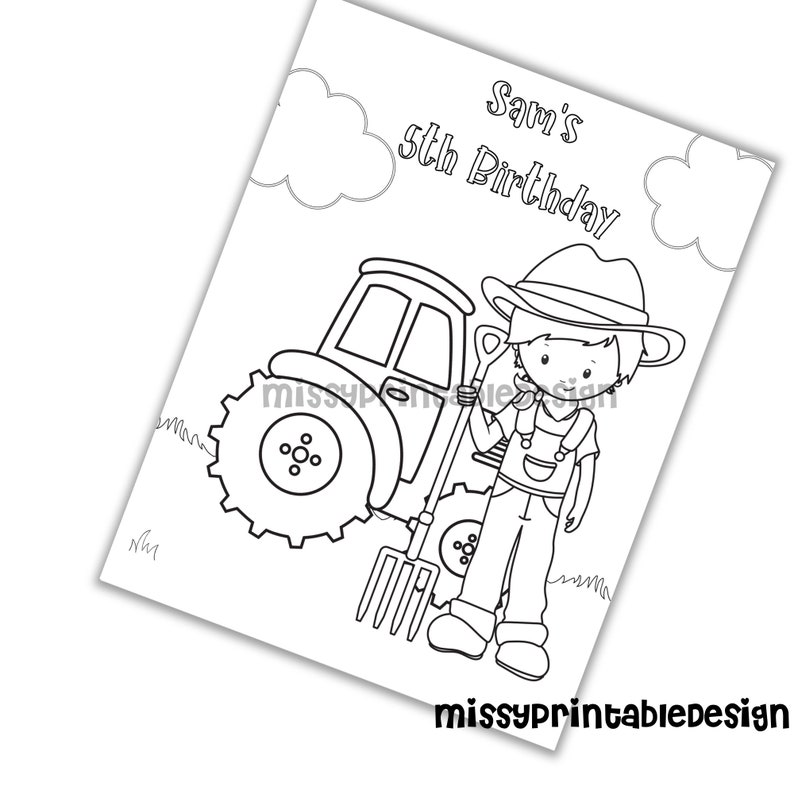 Personalized Farm Party Coloring Pages Custom Farm Birthday - Etsy