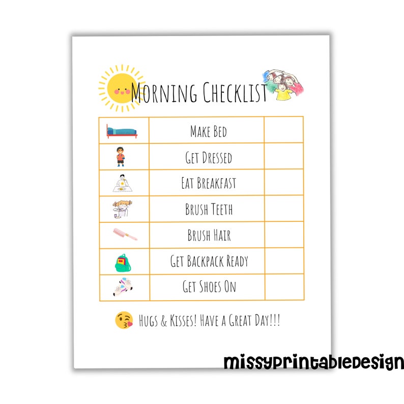 Editable Routine Chart Printable Printable Routine Checklist - Etsy