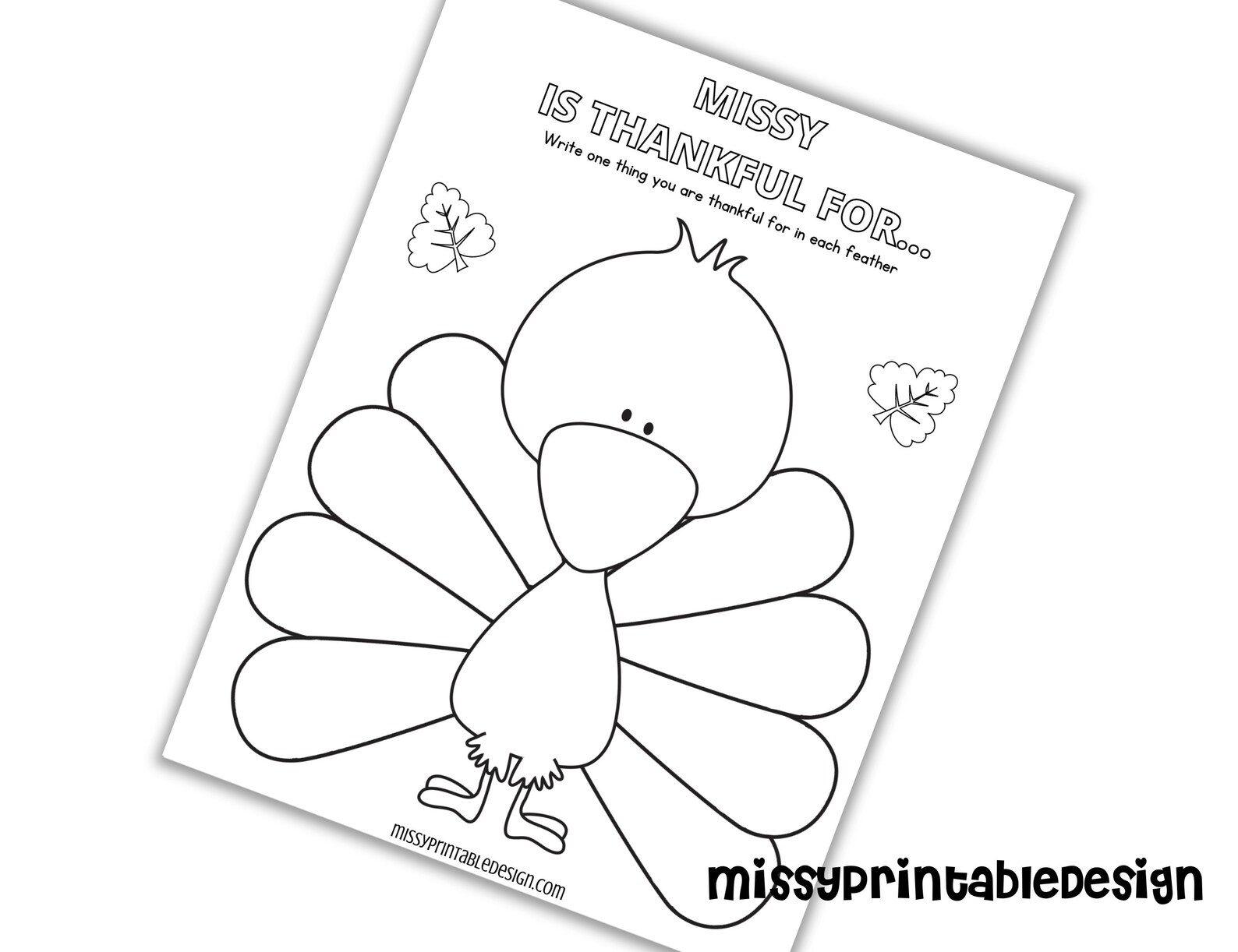 Personalized Thanksgiving Coloring Pages: Custom Activity (digital ...