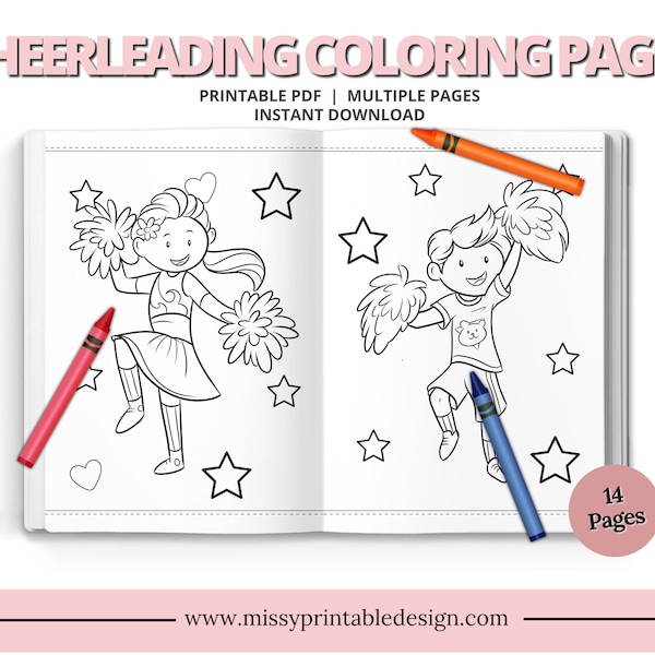 Cheer Coloring Page - Etsy
