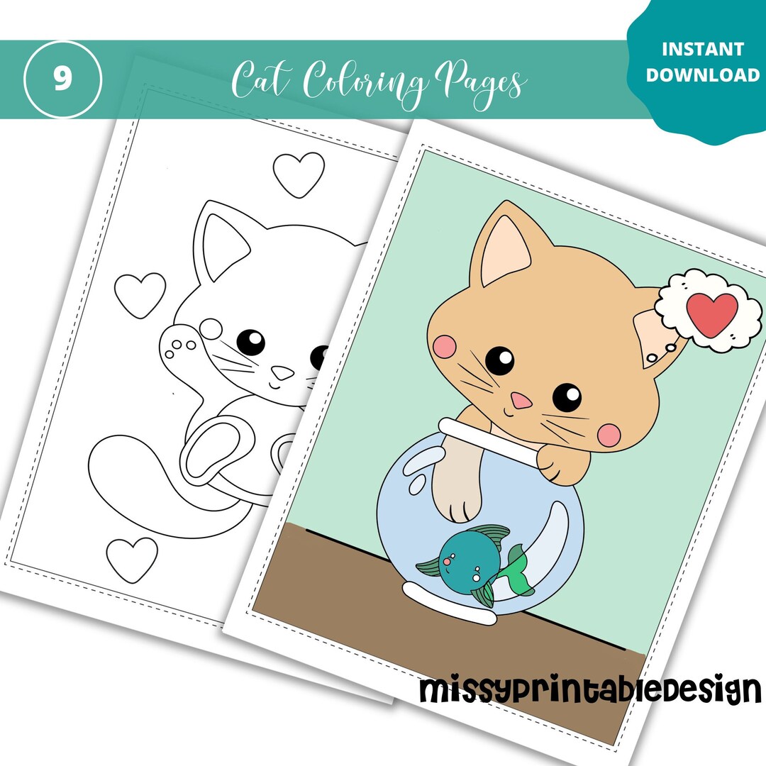 Cat Coloring Pages, Printable Kitten Coloring Pages for Kids, Boys ...