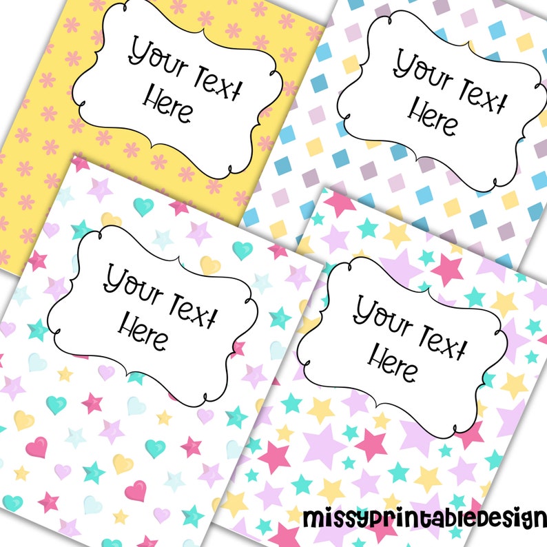 Editable Binder Covers & Spines Pattern Themed Printable - Etsy