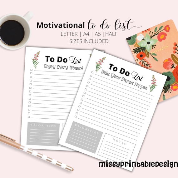 To Do List Printable, Motivational To Do List Planner Page, To Do List ...