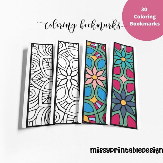 Printable Mandala coloring bookmarks (Set of 30), Mandala coloring ...