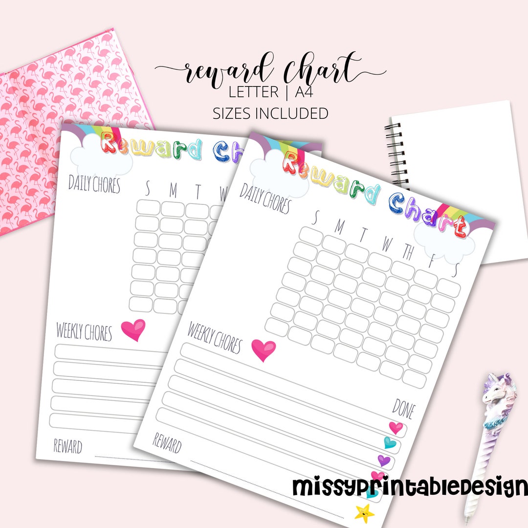 Personalized Rainbow Chore Chart for Kids, Kids Chores, Kids Reward ...