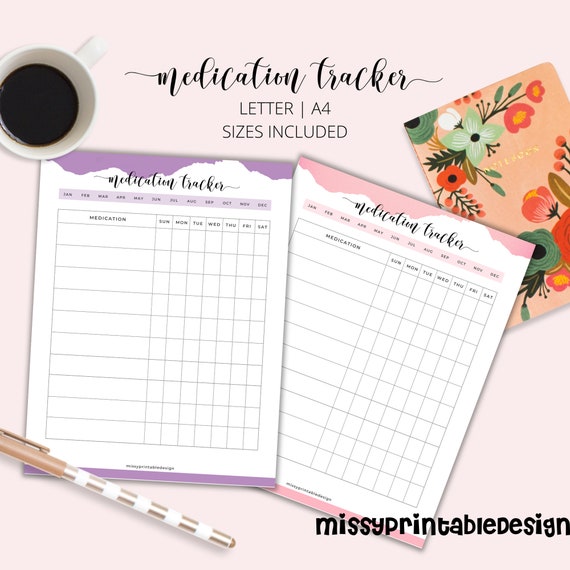 Medication Tracker, Printable Medication Log, Medication Journal ...