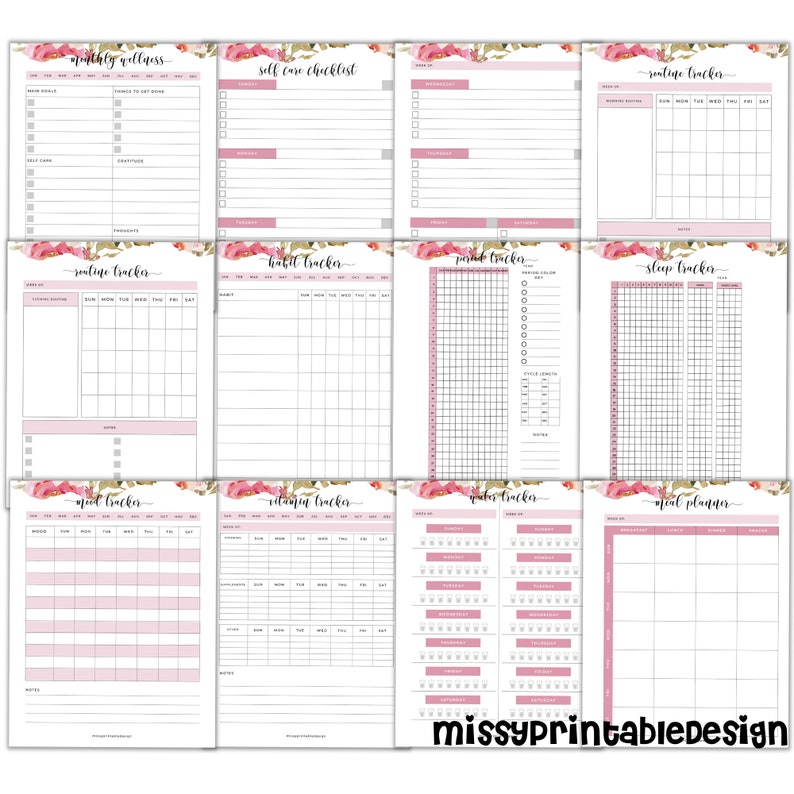 Self Care Planner Bundle, Wellness Binder (digital Download) - Etsy