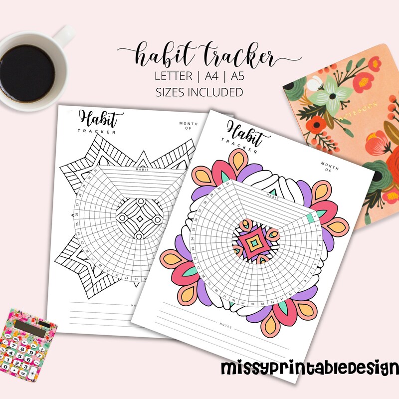 Habit Tracker Coloring - Etsy