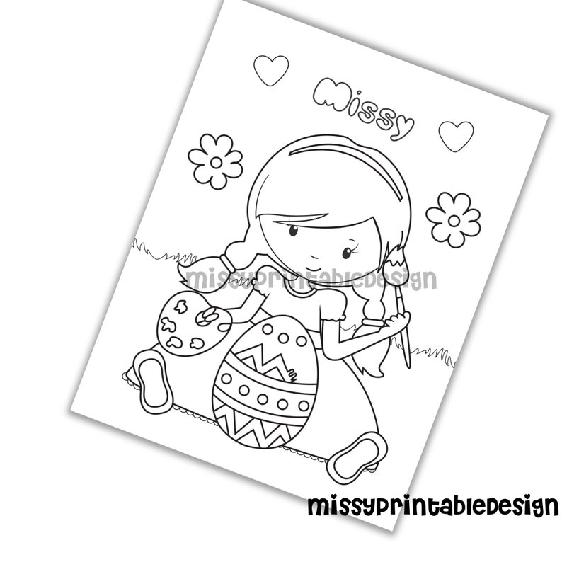 Personalized Easter Coloring Pages: Custom Kids Party Activity (digital ...