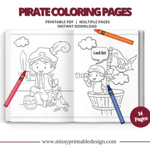 Pirate Coloring Pages, Printable Kids Coloring Pages, Pirate Birthday ...