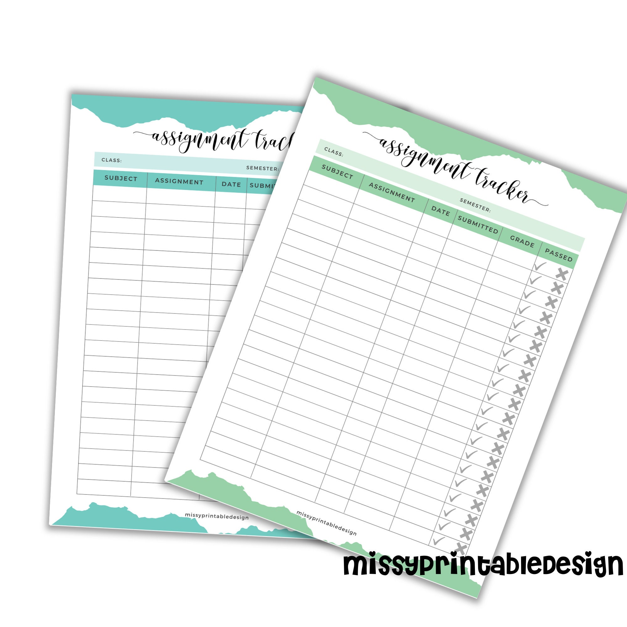 Assignment Tracker Printable Assignment Log Assignment - Etsy