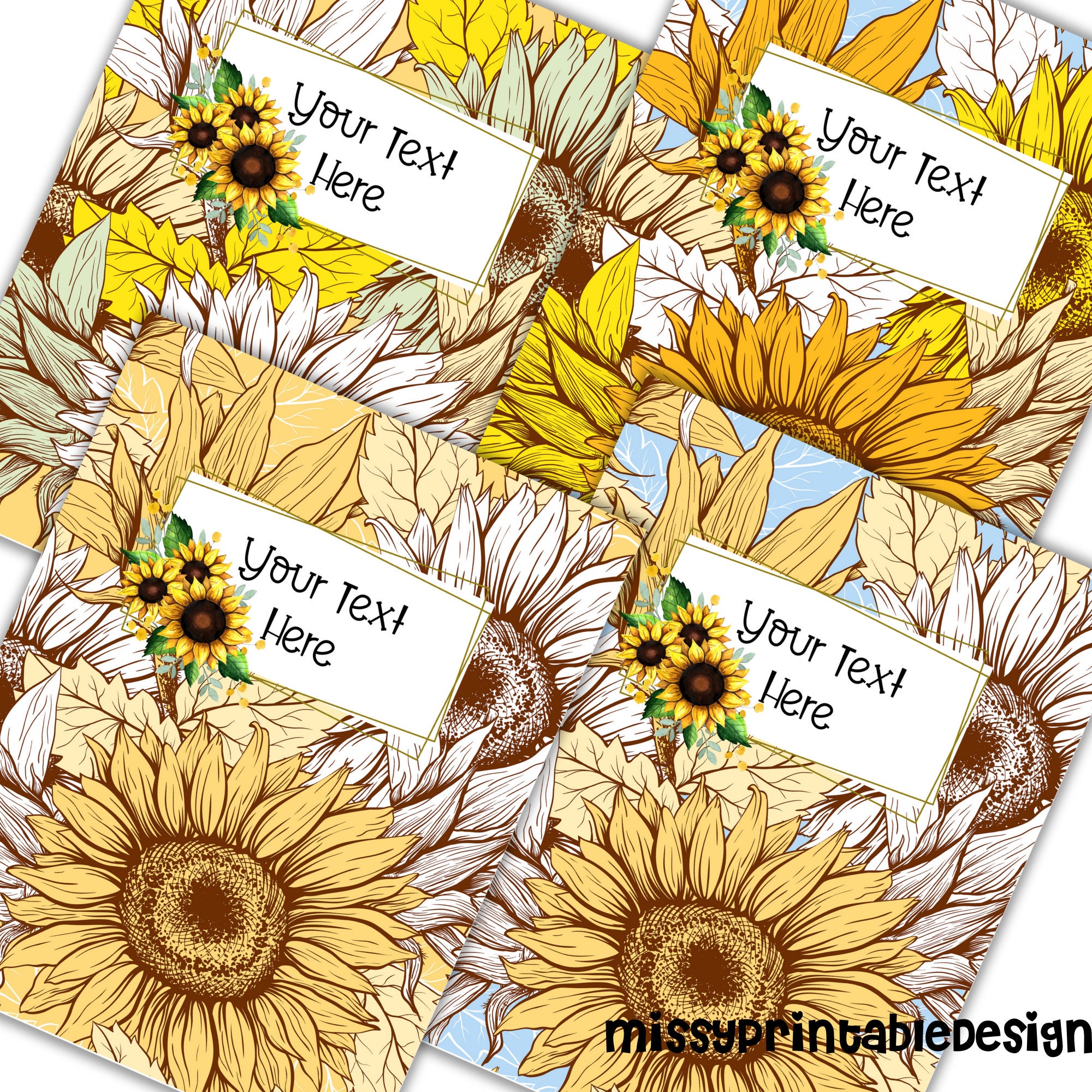 Editable Sunflower Binder Covers & Spines Printable Binder - Etsy