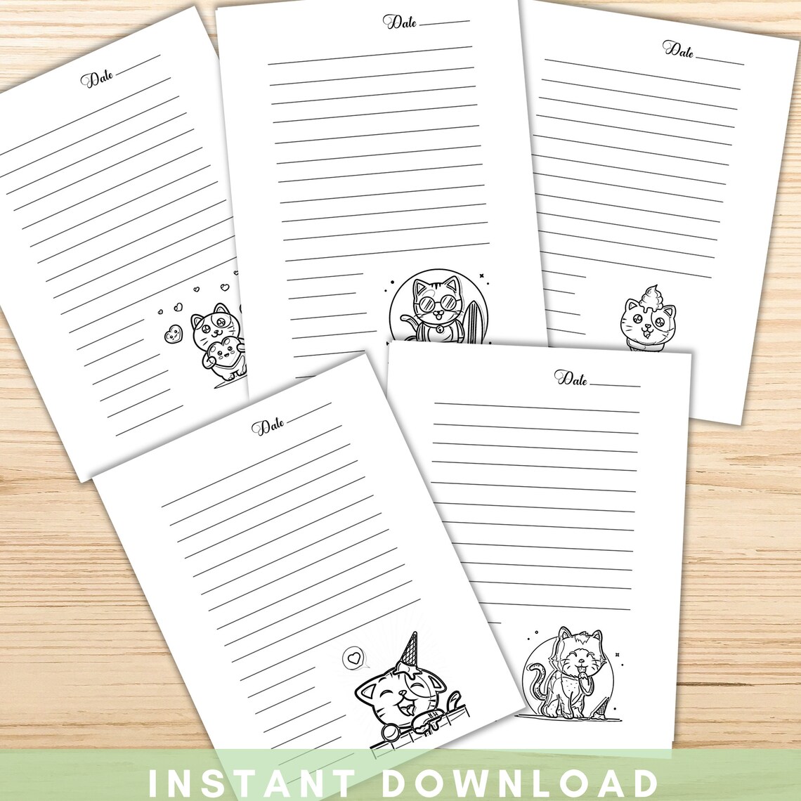 Printable Cat Coloring Notepad/journal Pages Coloring Book - Etsy