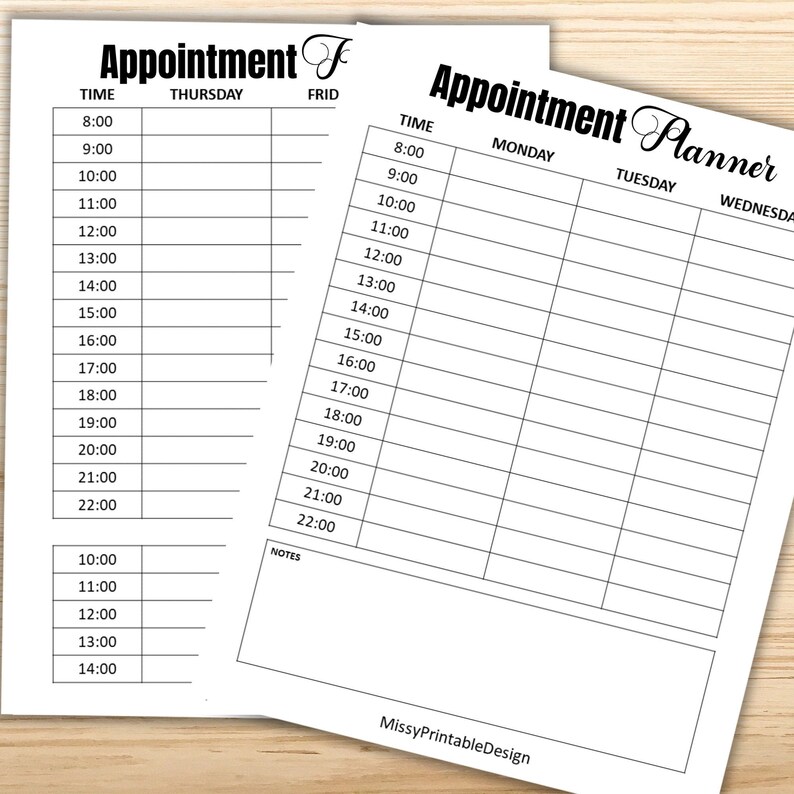 Printable Appointment Book, Appointment Planner Printable, Binder ...
