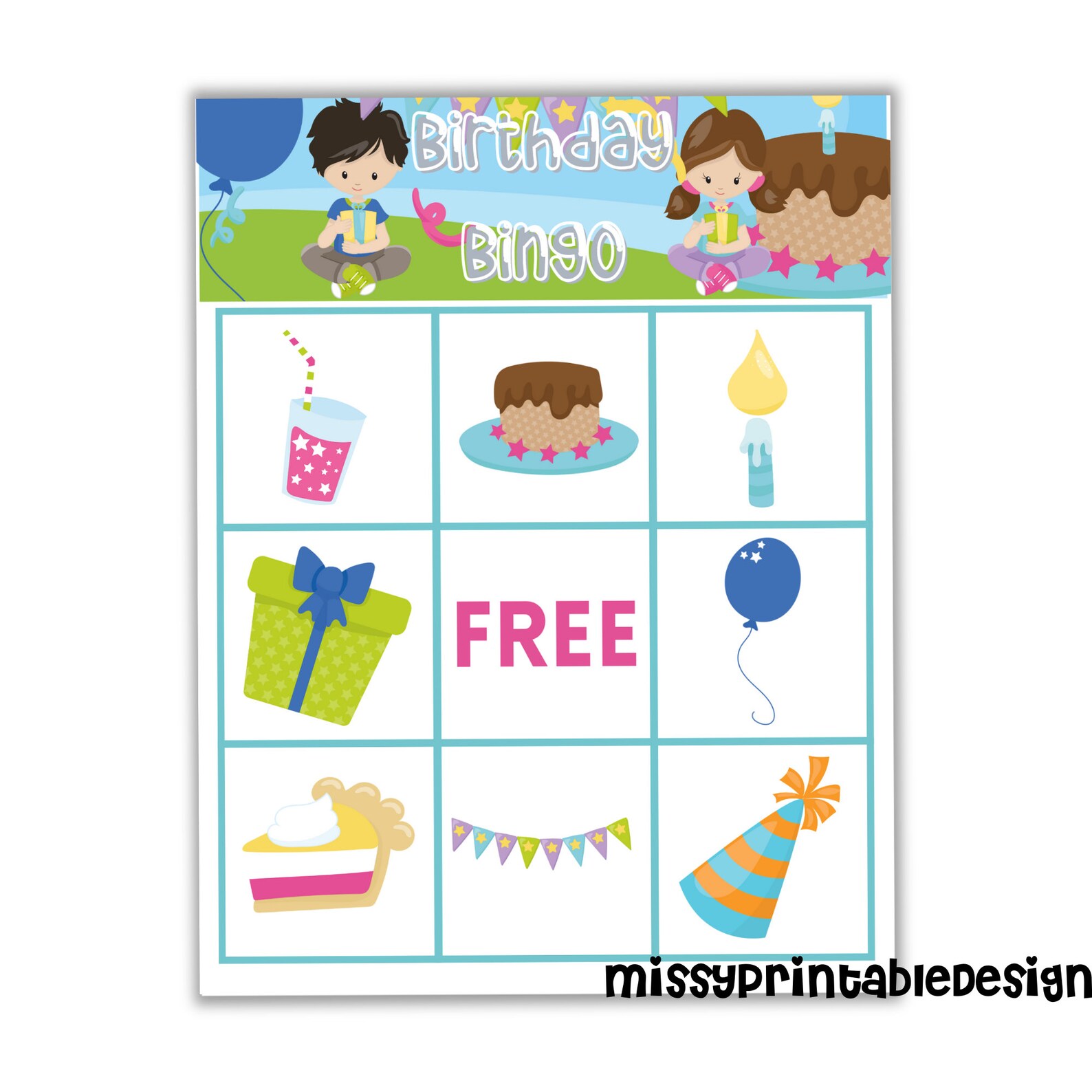 Birthday Party Bingo Cards Printable Birthday Party Bingo - Etsy