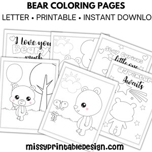Bear Coloring Pages, Printable Bear Birthday Coloring, Animal Coloring ...