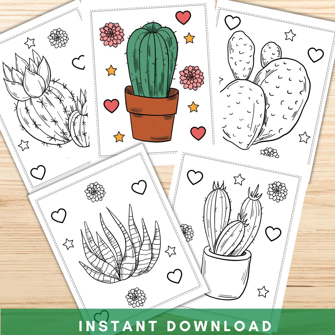 Cactus Coloring Pages for Kids, Printable Coloring Pages, Cactus ...