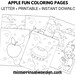 Apple Fun Coloring Pages for Kids, Printable Apple Coloring Pages ...
